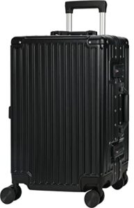 anyzip luggage aluminium frame suitcase pc abs hard shell tsa lock no zipper 24in black