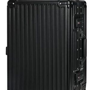 AnyZip Luggage Aluminium Frame Suitcase PC ABS Hard Shell TSA Lock No Zipper 24In Black