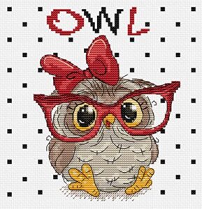 cross stitch kit luca-s - the owl with glasses, b1403