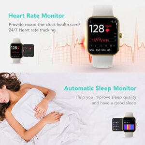 SKG Smart Watch, Fitness Tracker with 5ATM Swimming Waterproof, Health Monitor for Heart Rate, Blood Oxygen, Sleep, 1.7'' Touch Screen Bluetooth Smartwatch Fitness Watch for Android-iPhone iOS, V7