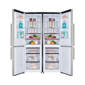 Forno Freestanding 48 Inch Side by Side Bottom Mount Freezer Refrigerator with 22.2 Cubic Ft. Total Capacity - Stainless Steel No Frost Fridge with Adjustable Shelves and and Child Safety Lock