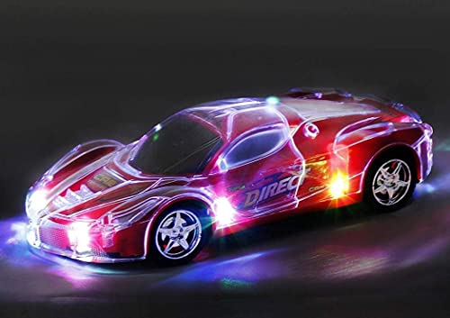 Haktoys Remote Control Light Up Cars 2-Pack Upgraded 2.4GHz RC Racing Sports Cars 1:24 Scale Radio Controlled Toy Vehicles with Bright and Colorful Flashing Lights - Two Players Can Play Together