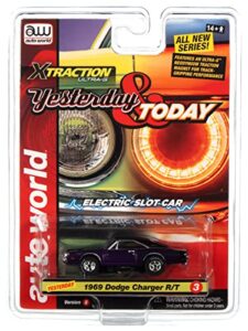 auto world xtraction 1969 dodge charger (plum crazy purple) ho scale slot car