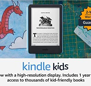 Kindle Kids (2022 release) – Includes access to thousands of books, a cover, and a 2-year worry-free guarantee - Space Whale