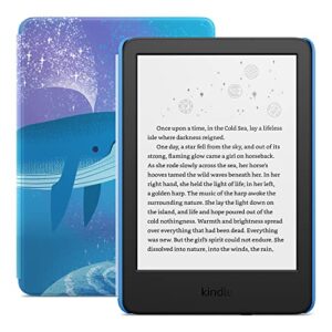 Kindle Kids (2022 release) – Includes access to thousands of books, a cover, and a 2-year worry-free guarantee - Space Whale