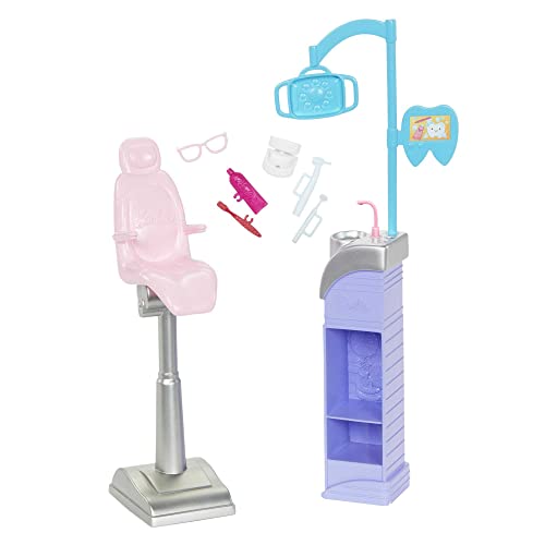 Barbie Careers Dentist Doll and Playset with Accessories, Medical Doctor Set, Barbie Toys,White