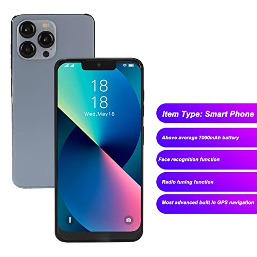 Hilitand iP13 Pro Unlocked Smartphone for 11, 6.2 FHD Unlocked Cell Phone, Face Unlock, 4GB 64GB, Dual SIM, 7000mAh, Dual Camera, T Mobile,for Support (Blue)