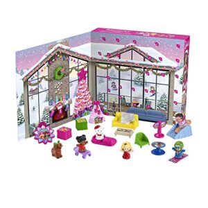 Fisher-Price Little People Barbie Advent Calendar and Toddler Playset, 24 Christmas Figures and Play Pieces (Amazon Exclusive)