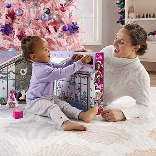 Fisher-Price Little People Barbie Advent Calendar and Toddler Playset, 24 Christmas Figures and Play Pieces (Amazon Exclusive)