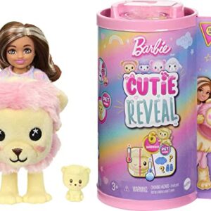 Barbie Cutie Reveal Chelsea Doll & Accessories, Lion Plush Costume & 6 Surprises Including Color Change, Cozy Cute Tees Series