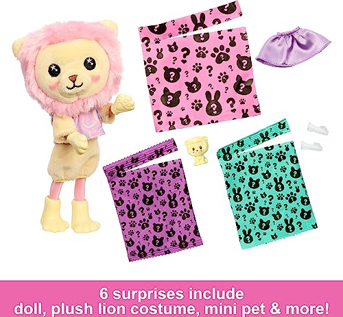 Barbie Cutie Reveal Chelsea Doll & Accessories, Lion Plush Costume & 6 Surprises Including Color Change, Cozy Cute Tees Series