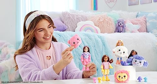 Barbie Cutie Reveal Chelsea Doll & Accessories, Lion Plush Costume & 6 Surprises Including Color Change, Cozy Cute Tees Series