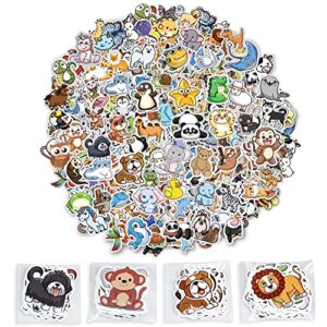 200-pcs animal stickers for kids, 4 packs (50/pack) - shiny cute animal stickers for water bottles, laptop, skateboard, notebook - reusable animal vinyl stickers - waterproof (stackorsbeast)