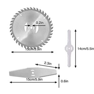 TENBOR 8 Pack Grass Trimmer Blade Heads Replacements, Cordless Electric Lawn Mower Cutter Weed Eater Blades Heads 40 Teeth Blade & 2Pcs Stainless Steel Blade & 5Pcs Plastic Blades