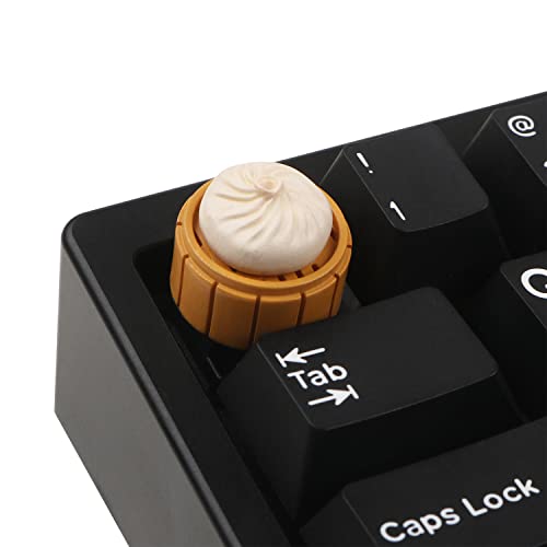 Cmokifuly Cute Keys 3D Steamed-Bao Cute Custom Keycaps,ESC Keycap for Mechanical Keyboard OEM R4 Profile Magnetic Interesting Keycaps Shine-Through Base Keycap (Bao)