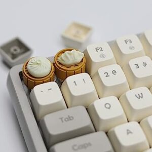 Cmokifuly Cute Keys 3D Steamed-Bao Cute Custom Keycaps,ESC Keycap for Mechanical Keyboard OEM R4 Profile Magnetic Interesting Keycaps Shine-Through Base Keycap (Bao)