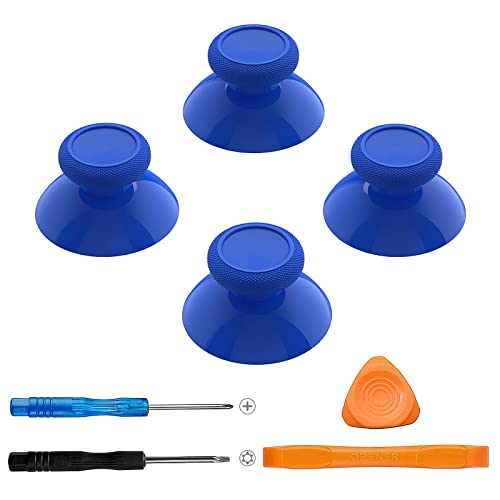 TOMSIN Replacement Joysticks for Xbox One Series X/S Controller,4PCS True Rubberized Thumbsticks Repair Kit for Xbox One Wireless Controller(Blue)