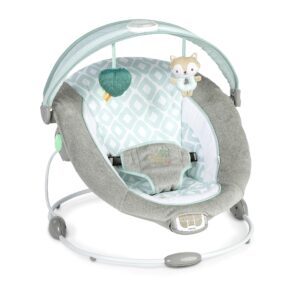 Ingenuity InLighten Baby Bouncer Seat with Light Up-Toy Bar and Bunny Tummy Time Pillow Mat - Kitt, Newborn and up