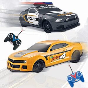 RC Remote Control Police Chase Fun | Pack of 2 Upgraded Version Radio Control Racing Car & Police Car | Easy to Operate, One Frequency Per Car - Two Players Can Play Together