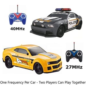 RC Remote Control Police Chase Fun | Pack of 2 Upgraded Version Radio Control Racing Car & Police Car | Easy to Operate, One Frequency Per Car - Two Players Can Play Together