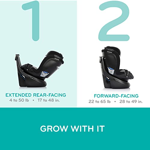 Evenflo Revolve360 Slim 2-in-1 Rotational Car Seat with Quick Clean Cover (Stow Blue)