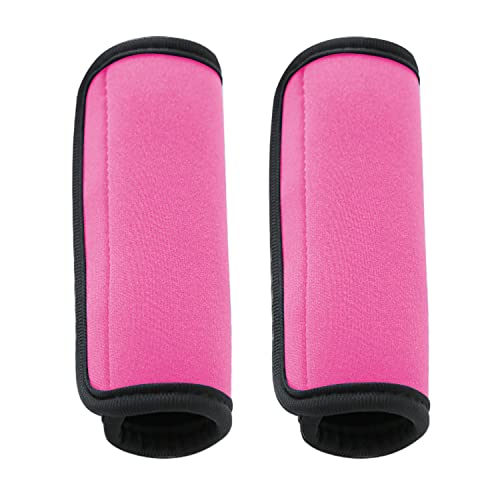 2 Pack Luggage Handle Wraps for Suitcase, Bright Color Comfort Soft Handle Covers (Pink)