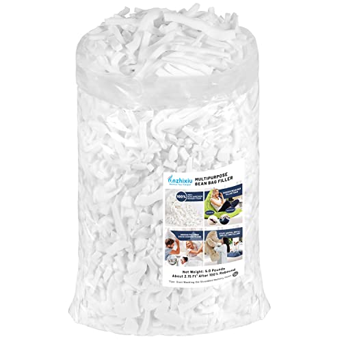 anzhixiu Bean Bag Chair Filler Shredded Memory Foam 100% New,Pillow Stuffing for Couch Pillows, Stuffed Animals, Dog Bed & Couch Cushion Filling, 5 Pounds