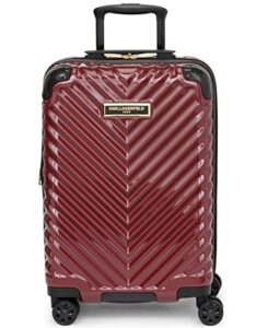 karl lagerfeld paris women's carryon spinner wheels hardside, burgundy, one size