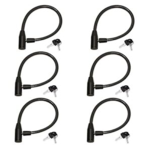 urban august original fridge lock: multi - functional cable keyed lock, for french-door refrigerators and cabinets (regular black, 6 pack keyed alike)