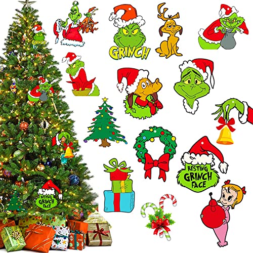 Christmas Tree Decorations - 30PCS Grinch Christmas Tree Hanging Ornament Holiday Xmas Ornaments Christmas Decorations Indoors Home Decor