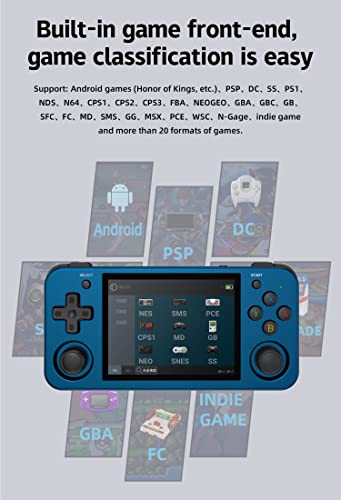 RG353M Metal Retro Game Handheld Game Console with Android 11 64bit Linux System 3.5’’ IPS Touch Screen Built-in 64G TF and Hall Joystick