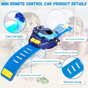 M&HONG Mini Remote Control Car Watch Toys, 2022 New 2.4 GHz Cartoon RC Watch Racing Car, USB Charging Remote Control Car, Cute Watch Car Toy Cartoon RC Car Gift for 3-12 Years Old Boys and Girls