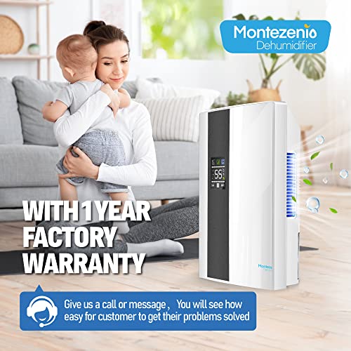 Dehumidifiers for Home with Remote Control, 400 Sq.ft, Ultra Quiet Dehumidifier with Drain Hose, 2200ml(77oz) Water Tank, White Portable Dehumidifier for High Humidity in Basements, Bedroom, Bathroom