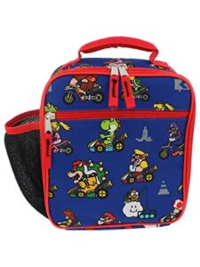 nintendo mario kart boy's girl's soft insulated school lunch box (one size, blue)