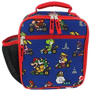 Nintendo Mario Kart Boy's Girl's Soft Insulated School Lunch Box (One Size, Blue)