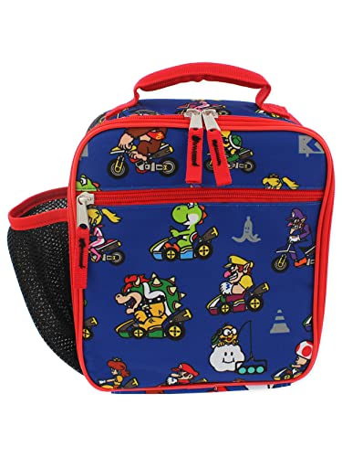 Nintendo Mario Kart Boy's Girl's Soft Insulated School Lunch Box (One Size, Blue)