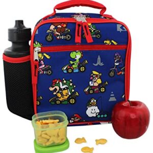 Nintendo Mario Kart Boy's Girl's Soft Insulated School Lunch Box (One Size, Blue)