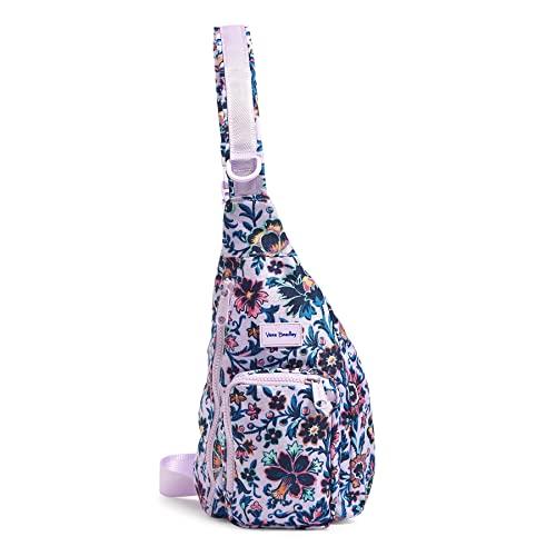 Vera Bradley Women's Recycled Lighten Up Reactive Mini Sling Backpack, Cloud Vine Multi, One Size