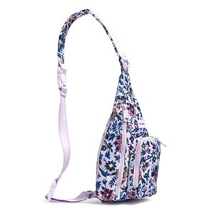 Vera Bradley Women's Recycled Lighten Up Reactive Mini Sling Backpack, Cloud Vine Multi, One Size