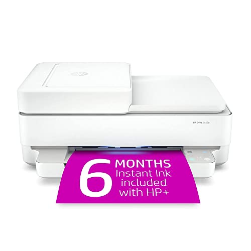 HP Envy 6452e Wireless Inkjet Color All-in-One Printer, Print Copy Scan, 35 Sheet ADF, 2-Side Printing, WiFi USB Connectivity, Instant Ink Ready, Home or Office Inkjet Printers, White (Renewed)