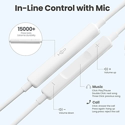 4 Pack USB C Headphones, Type C Earbuds Wired Earphones with Microphone, Remote Control in-Ear Headset for Samsung Galaxy S23/S22/S21/S20/Ultra Note 10/20, iPad Pro, Pixel 7 Android Smartphone