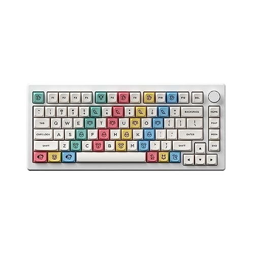 Akko Cream Keycaps Set with MDA Profile Double-Shot Keycap, 282 Keys with 4 Different Groups of Novelty Keys for ISO-UK & ANSI Layout, Compatible with Major-Sizes Mechanical Keyboards