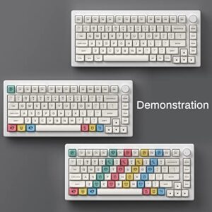 Akko Cream Keycaps Set with MDA Profile Double-Shot Keycap, 282 Keys with 4 Different Groups of Novelty Keys for ISO-UK & ANSI Layout, Compatible with Major-Sizes Mechanical Keyboards