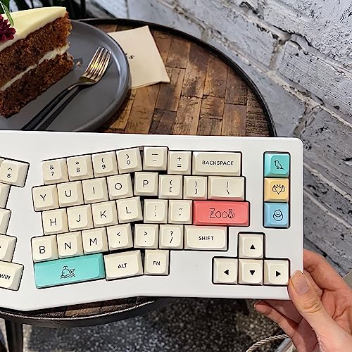 Akko Cream Keycaps Set with MDA Profile Double-Shot Keycap, 282 Keys with 4 Different Groups of Novelty Keys for ISO-UK & ANSI Layout, Compatible with Major-Sizes Mechanical Keyboards