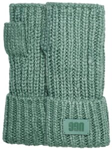 ugg women's chunky fingerless cuff glove, aloe vera, one size