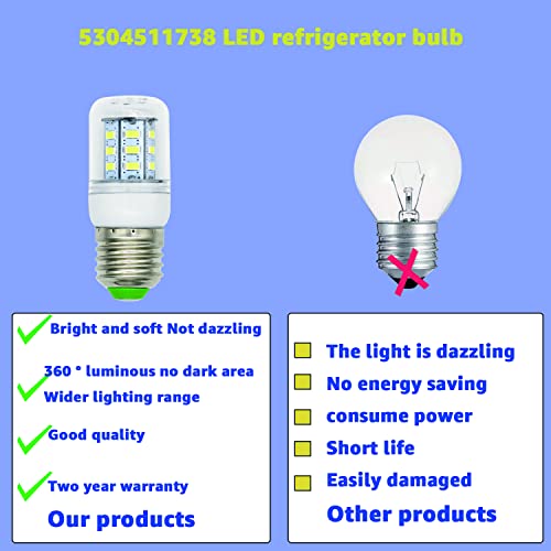 Sousery Replace 5304511738 LED Refrigerator Bulb, KEI D34L Refrigerator, AP6278388, PS12364857, Compatible with Frigidaire Kenmore Refrigerator Bulb, 85-265V 3.5W Cool White VS.(1Pack)