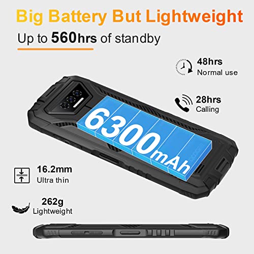 DOOGEE Rugged Smartphone 2023, S41 PRO, NFC 6300mAh Battery 4G Dual Sim Rugged Phone Android 12, 7GB+32GB SD 1TB, 5.5" HD Screen, IP68 Waterproof Outdoor Military Grade Cell Phone, GPS