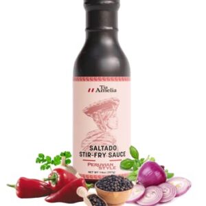 Tia Amelia Lomo Saltado Stir-Fry Sauce - Gluten-Free Peruvian Chinese Fusion Sauce for Steak, Chicken, Seafood, and Vegetables - Marinade and Sauce Perfect for Dressings, and Gourmet Cooking (14oz)