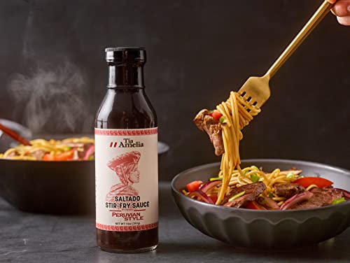 Tia Amelia Lomo Saltado Stir-Fry Sauce - Gluten-Free Peruvian Chinese Fusion Sauce for Steak, Chicken, Seafood, and Vegetables - Marinade and Sauce Perfect for Dressings, and Gourmet Cooking (14oz)