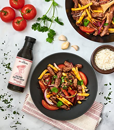 Tia Amelia Lomo Saltado Stir-Fry Sauce - Gluten-Free Peruvian Chinese Fusion Sauce for Steak, Chicken, Seafood, and Vegetables - Marinade and Sauce Perfect for Dressings, and Gourmet Cooking (14oz)